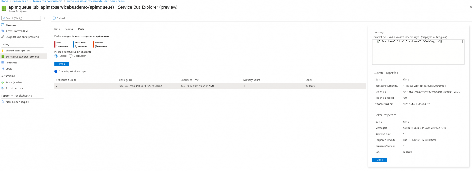 Posting to Azure Service Bus from API Management | Joe Blogs